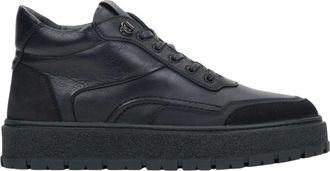 Estro & Luminara Homme, Chaussures, Noir, Taille: 42 EU Bottines dhiver en cuir avec doublure chaude