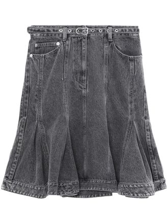 3.1 Phillip Lim jupe en jean à taille ceinturée - Gris
