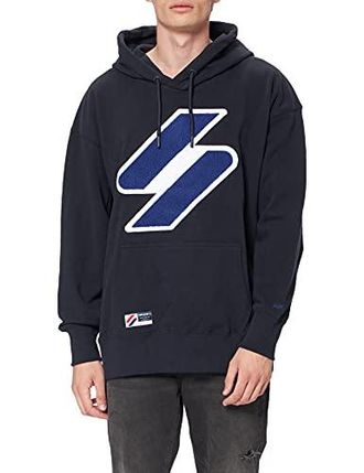 Superdry Code Logo Che OS Hood Sweat à Capuche, Bleu foncé, Medium Femme