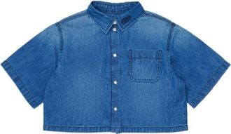 Diesel Femme, Blouses et Chemises, Bleu, Taille: 40 FR Chemise en jean courte