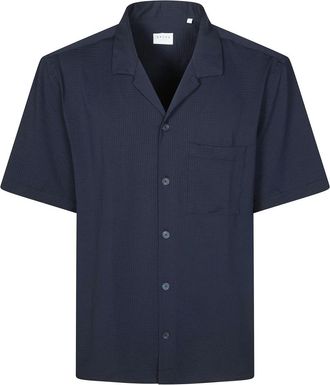 Xacus Homme, Chemises, Bleu, Taille: XL Camiciotto Seersucker Tecnico