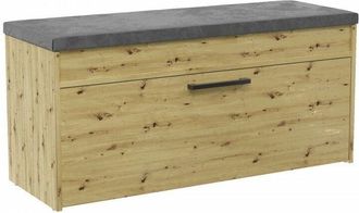 Hucoco Hucoco - parmi - Meuble à chaussures style scandinave entrée - 100x35x49 - Banc avec rangement Chêne artisan