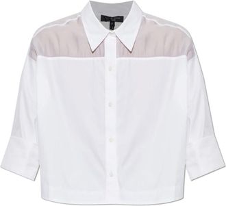 Rag & Bone Femme, Blouses et Chemises, Blanc, Taille: 36 FR Elly Poplin-Organza Shirt