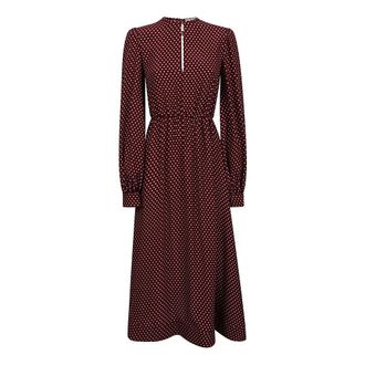 Crida Milano Femme, Robes, Rouge, Taille: 36 FR Robe en Soie Bordeaux Made in Italy