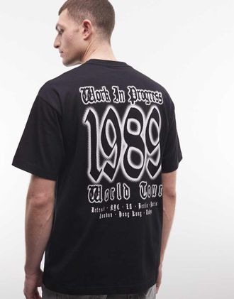 Carhartt Work in Progress T-shirt &agrave; imprim&eacute; World Tour au dos - Noir