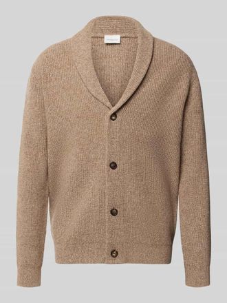 Profuomo Cardigan aus Woll-Mix mit Schalkragen
