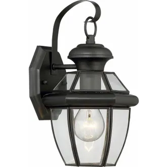 Licht-Erlebnisse Au&szlig;enleuchte Rustikal Vintage E27 IP23 regenfest h: 36 cm Schwarz Wandlampe Laterne Garten Haus Hof
