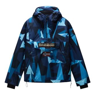 Napapijri Veste Anorak Rainforest Next &agrave; motif int&eacute;gral - Homme - Sport - Bleu - Taille: M