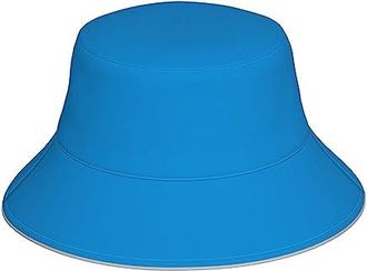 Generic Chapeau De Seau Unisexe Image Bleu Uni Femme Chapeau De P&ecirc;cheur Respirant Pliable Bonnet De Soleil, pour Sports, De P&ecirc;che, Chasse, 56-58cm