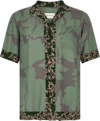Dries Van Noten Homme, Chemises, Vert, Taille: L Carltone Viscose Shirt