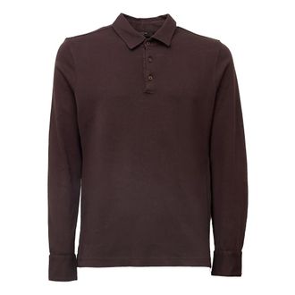 Zanone Homme, Tops, Brun, Taille: S Polo Manches Longues