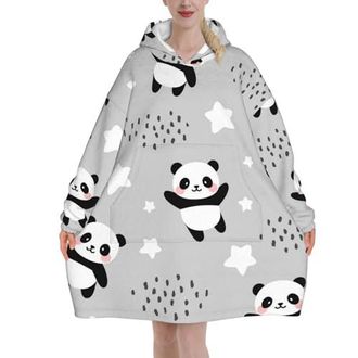 Generic Couverture &agrave; capuche portable pour femme, motif panda, ours de dessin anim&eacute;, doux, surdimensionn&eacute;