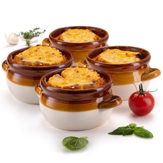 Kook Kook Franz&ouml;sische Zwiebel-Suppenschale f&uuml;r franz&ouml;sische Zwiebelsuppe, Crock, Ofenfest, Keramik, Griffe, Steinzeug, Sp&uuml;lmaschine, Mikrowelle, Backofen 