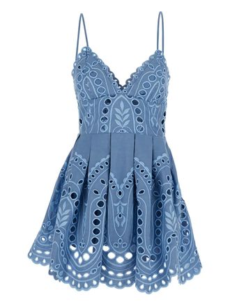 Charo Ruiz Ibiza robe courte &agrave; col v - Bleu