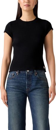 Levi's Damen Dry Goods Waffel-T-Shirt mit Fl&uuml;gel&auml;rmeln Anthracite Night Black XXL
