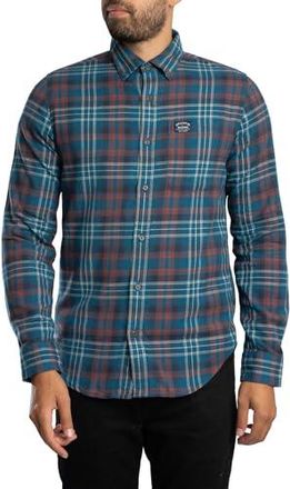 Superdry Homme Chemise De B&ucirc;cheron en Coton &Agrave; Manches Longues, Logger Check Blue, M