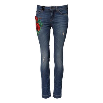 Dolce & Gabbana Blaue Blumen Skinny Jeans - - Jeans - Damen - Blau - S