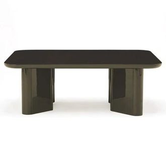 Gabrielle Paris Table basse en bois laqu&eacute; et plateau en verre Thelma Gabrielle Paris