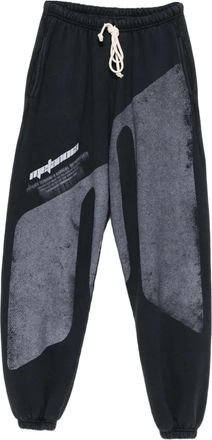 RRR123 pantalon de jogging à imprimé graphique - Noir