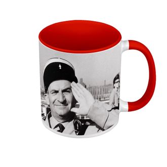 Fabulous Kaffeebecher, hochwertig, Rot - Louis De Fun&egrave;s franz&ouml;sischer Schauspieler Foto von Star Celebrity Altes Kino Original 3 Gendarmes - Tasse mit Henkel u