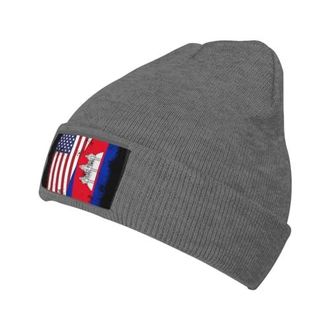 Generic Unisexe Bonnet Tricot&eacute;, Drapeau cambodgien dr&ocirc;le Cambodge, Extensible Knit Beanie, Bonnet Chapeau Tricot pour Cyclisme, Adultes, Sports