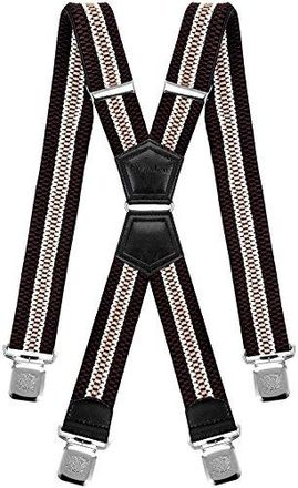 Decalen Bretelles Homme Larges Réglable Élastique Extra Fort 4 Clips en forme X