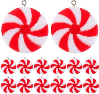 Amosfun 50 St&uuml;Ck Weihnachtsdeko Candy Cane Anh&auml;Nger Rot Wei&szlig; Peppermint Zucker Dekoration Aus Kunststoff Leicht Zum Aufh&auml;Ngen F&uuml;R Baum Fenster Und Party