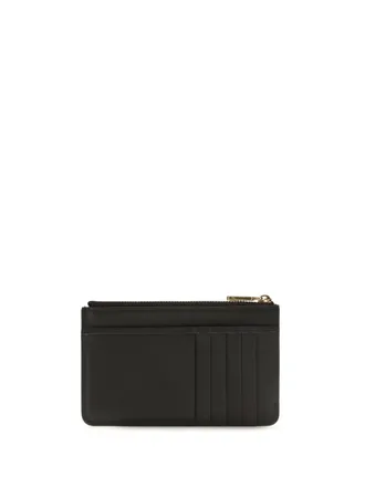 Dolce & Gabbana Womens Leather Zip Card Holder Nero Calf Bos Taurus Wallet