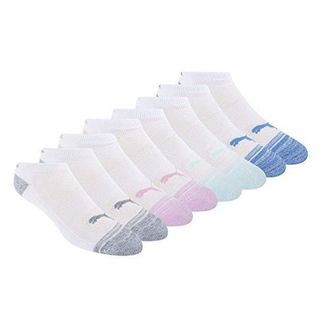 Puma Lot de 8 paires de chaussettes basses pour femme, blanc, 9-11