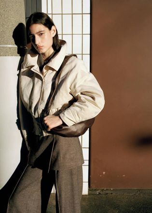 Mango Sac port&eacute; &eacute;paule en cuir ovale bordeaux - Femme - Taille unique - MANGO