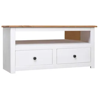 vidaXL Mobile Porta Tv Angolare Bianco 93x49x49cm In Pino Serie Panama - Vidaxl