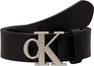 Calvin Klein Jeans Ceinture Homme Monogram Hardware 3.5 cm Ceinture Cuir, Noir (Black), 85 cm