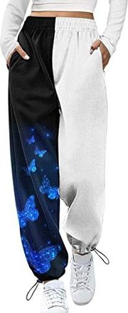 Generic Pantalon de jogging imprim&eacute; taille haute pour femme - Pantalon de surv&ecirc;tement sportif avec poches, pantalon athl&eacute;tique d&eacute;contract&eacute; et pantalon de d&eacute;te