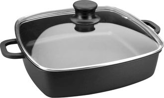 Lacor 25830 Bratentopf mit Glasdeckel 28 Gie&szlig;en Aluminium