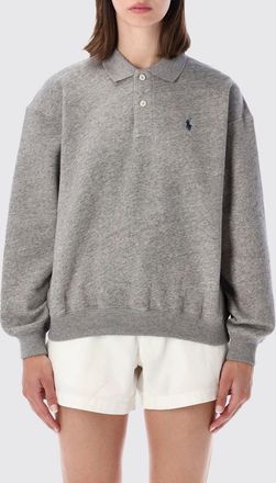 Polo Ralph Lauren Polo &agrave; manches longues en coton coupe d&eacute;contract&eacute;e avec logo Poney