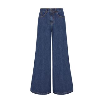 P.A.R.O.S.H. High-Waist Wide-Leg Jeans - - Jeans - Damen - Blau - S