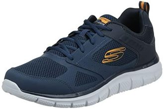 Skechers Baskets Track-Syntac pour Homme, Bordure en Maille de Cuir Bleu Marine, 39.5 EU