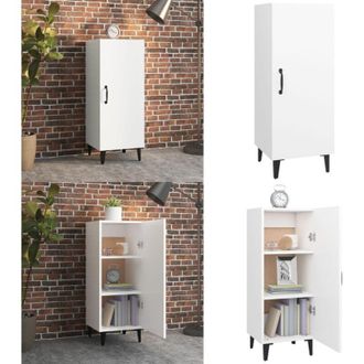 vidaXL Vidaxl - Buffet Blanc 34,5x34x90 cm Bois ding&eacute;nierie - Buffet - Meuble De Rangement - Commode - Mobilier Blanc - Meuble Salon - Home & Living