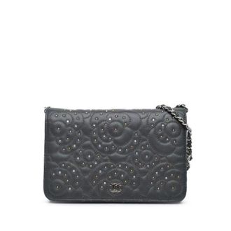 Chanel Portefeuille sur cha&icirc;ne Pre-owned - Femme - Pre-owned - Noir - Taille: ONE Size