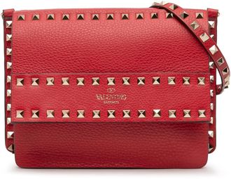 Valentino Garavani Hobo Bags - Small Grained Calfskin Rockstud Crossbody - Gr. unisize - in Rot - f&uuml;r Damen