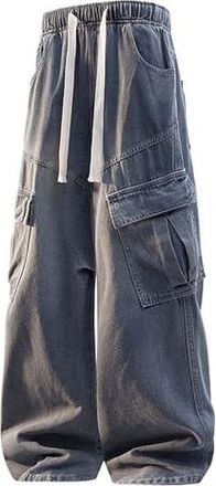 Generic Jean classique pour homme - Coupe droite - Moderne - Pantalon cargo - Hip Hop - Streetwear - Pantalon dext&eacute;rieur d&eacute;contract&eacute; - Pantalon basique - Coup