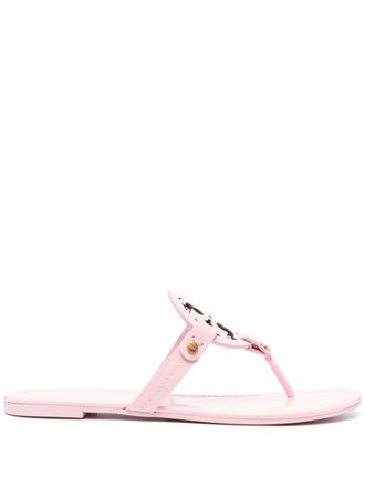 Tory Burch Flip-Flops aus Leder - Rosa