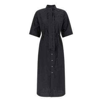 Christophe Lemaire Femme, Robes, Noir, Taille: 38 FR Robe Tube R&eacute;versible en Coton Soie Lav&eacute;