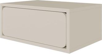 Selsey Nachttisch Beistellschrank Beistelltisch Nachtschrank Hängend Mit Schublade Push to Open Kugelauszüge Graubeige Wuwu