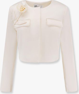Self Portrait Satin blazer with 3d flower - SELF PORTRAIT - gender_Woman