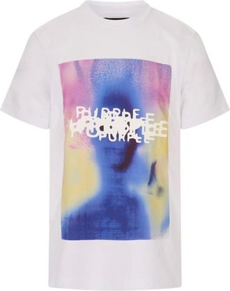 Purple Homme, Tops, Blanc, Taille: S Afterimage Tee