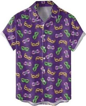 Generic Chemises d&eacute;contract&eacute;es pour hommes T-shirt d&eacute;contract&eacute; &agrave; manches courtes avec col rond et imprim&eacute;, t-shirt &agrave; la mode pour le carnaval et chemise homme