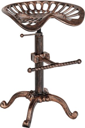 Clp Barhocker Butch mit gusseisernem Sitz & Fußstütze | Thekenhocker mit Metallgestell | Höhenverstellbar & belastbar bis 150 kg, Farbe:Bronze