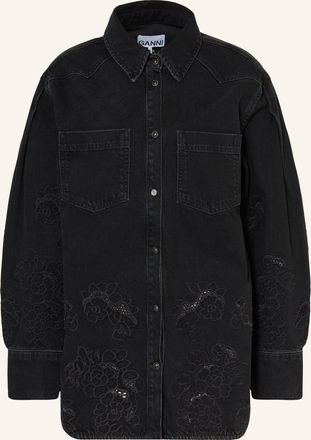 Ganni Jeans-Overjacket schwarz