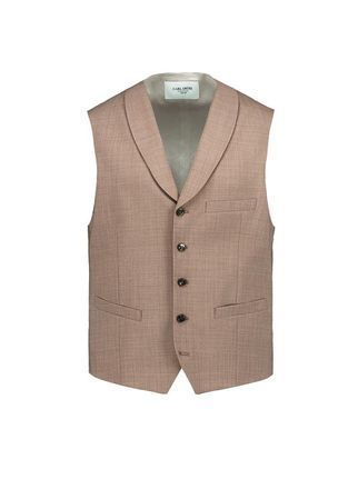 Carl Gross Carl Gross Herren Weste beige Woll-Stretch